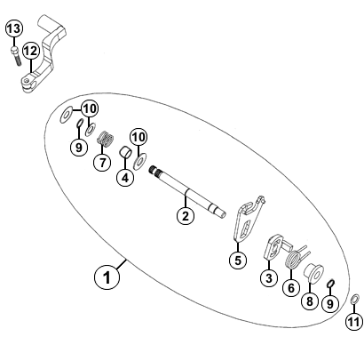 GEAR SHIFT SPINDLE ASSY - Moposport