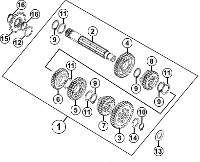 COUNTER SHAFT ASSY - Moposport