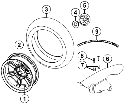 REAR WHEEL ASSY - Moposport