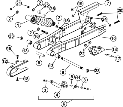 SWING ARM / SHOCK ABSORBER - Moposport
